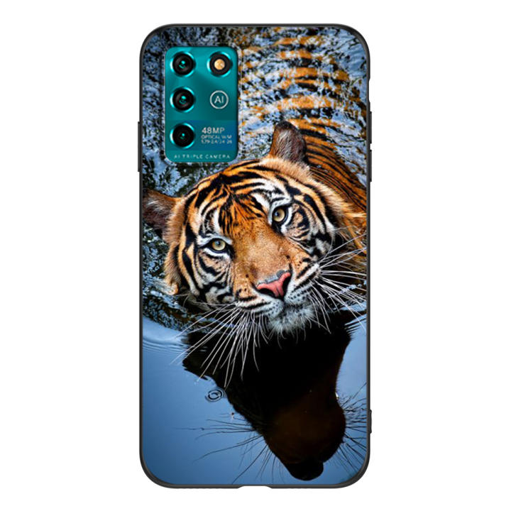 Funda trasera de teléfono para ZTE Blade V2022 V30 Vita, Tpu negro, León, lobo, tigre, dragón ...