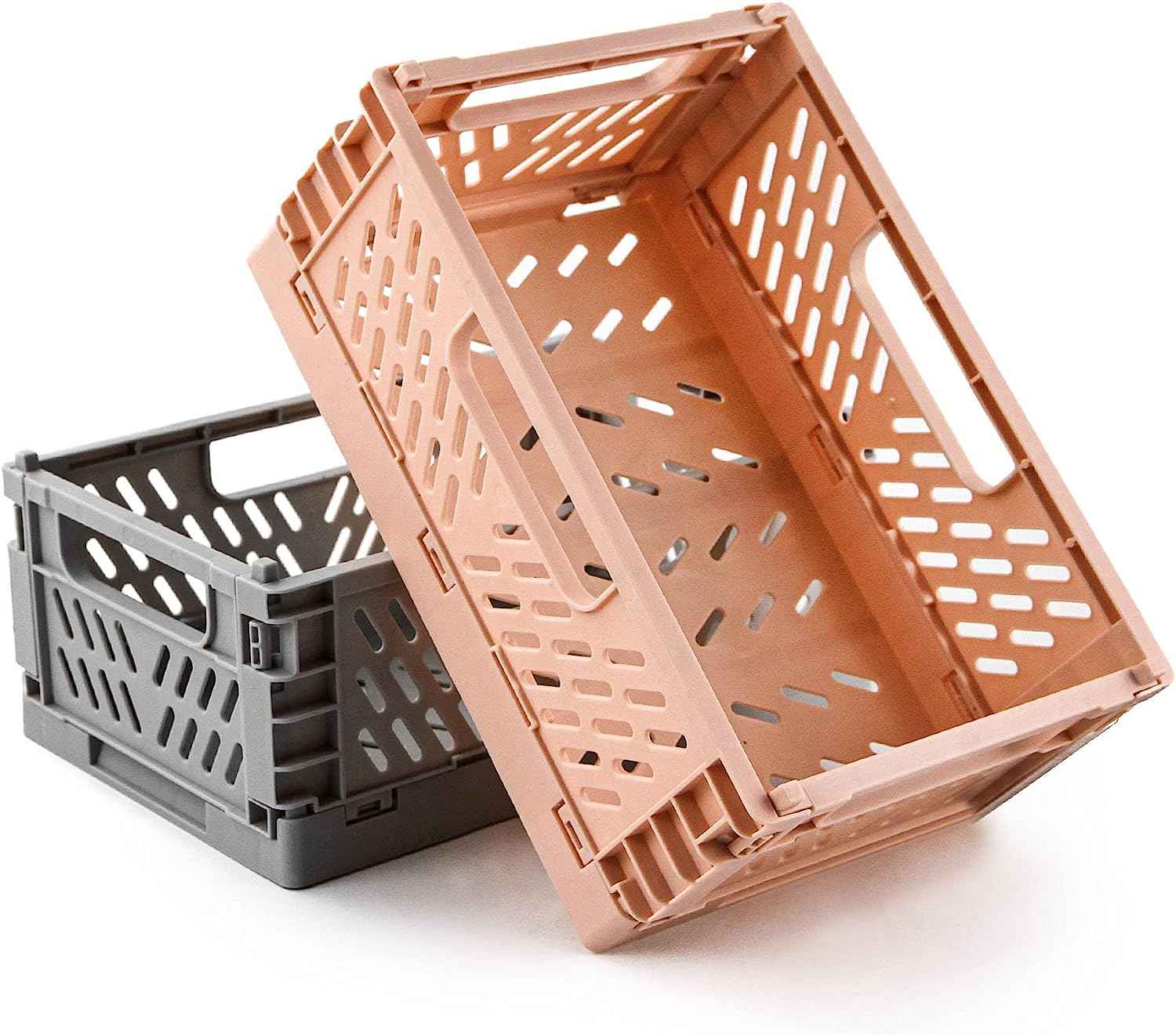 Juego de 2 cajas plegables de plástico, cajas de almacenamiento ...