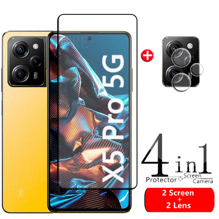 Protector de pantalla 4 en 1 para Xiaomi Poco X5 Pro 5G, cristal ...