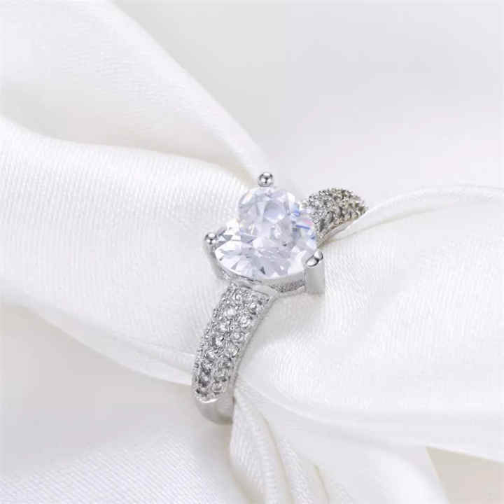 Anillos de amor románticos para mujer, plata 925, chapado en oro blanco ...