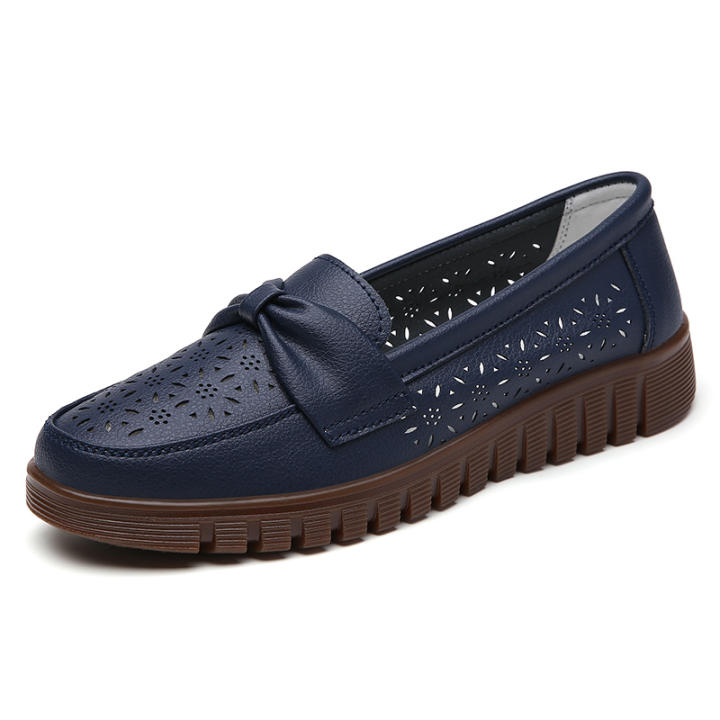 Mocasines informales sin cordones para mujer, zapatos de cuero de alta calidad, zapatos ligeros ...