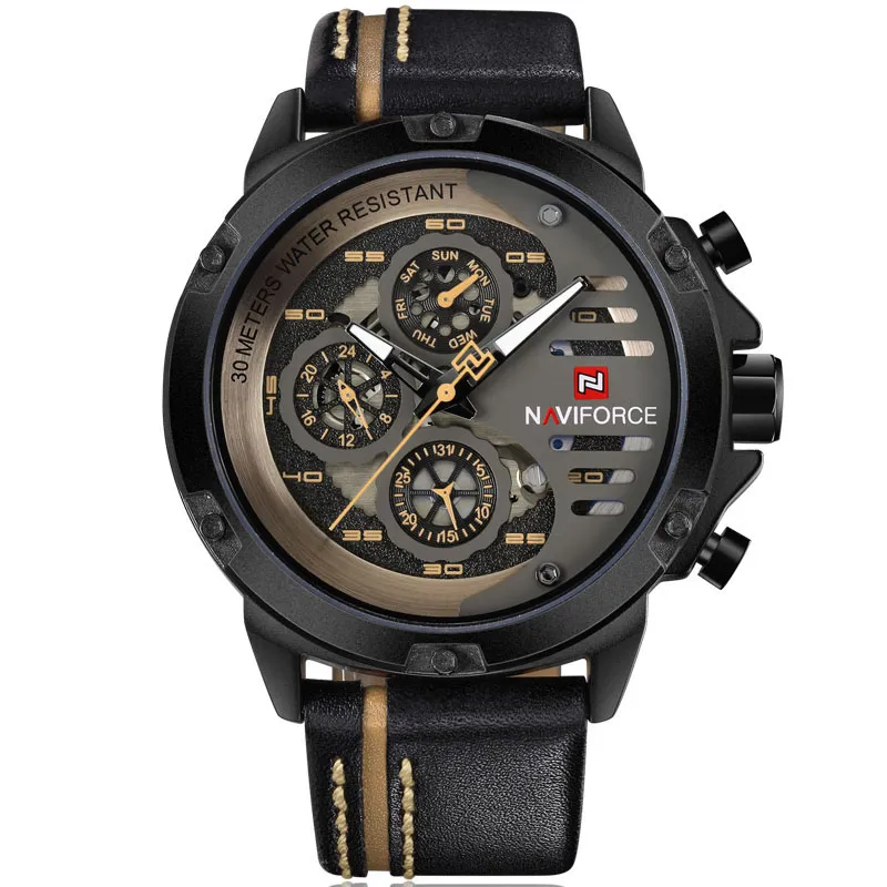 NAVIFORCE-reloj de cuarzo deportivo para hombre, cronógrafo de pulsera ...