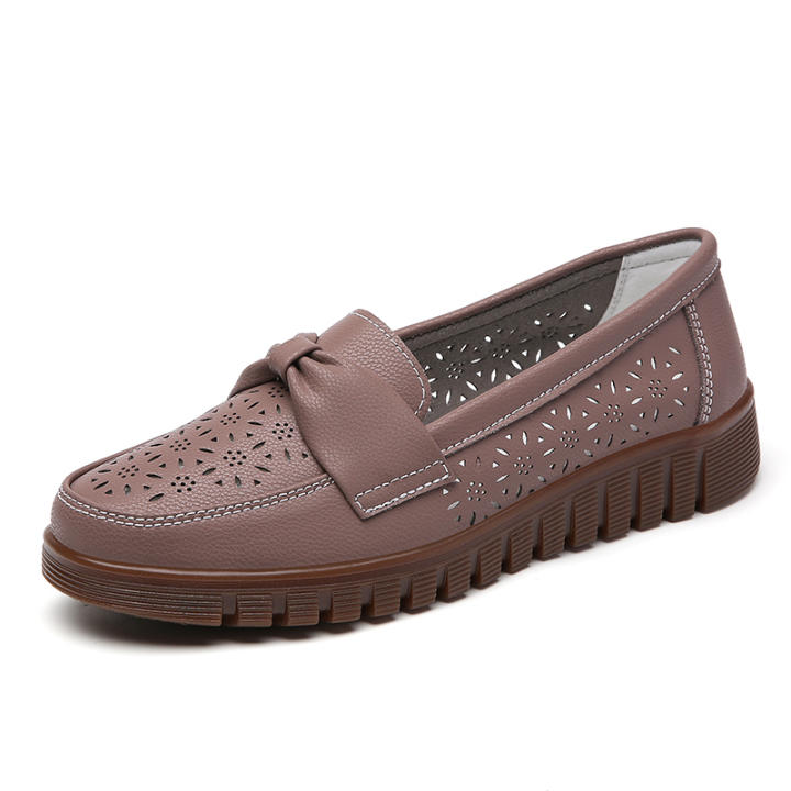 Mocasines informales sin cordones para mujer, zapatos de cuero de alta calidad, zapatos ligeros ...