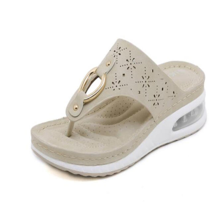 Chanclas con botón de Metal para Mujer, Zapatos de cuña, sandalias de ...