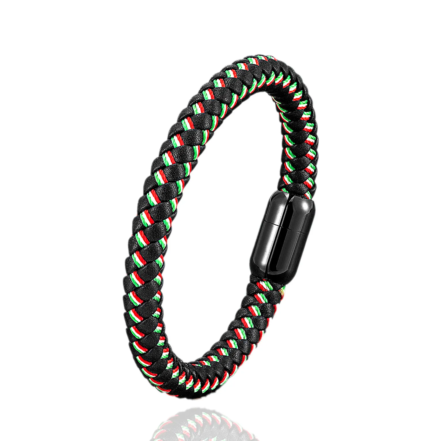 YANMIN-pulsera de cuero tejido de estilo clásico para hombre y mujer ...