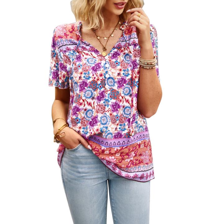 Camisa informal bohemia para mujer, ropa estampada, estilo femenino ...