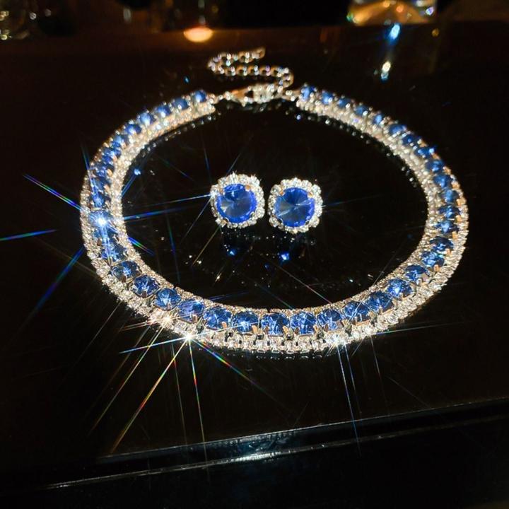Conjunto de joyería de lujo para mujer, Set de collar y pendientes con ...