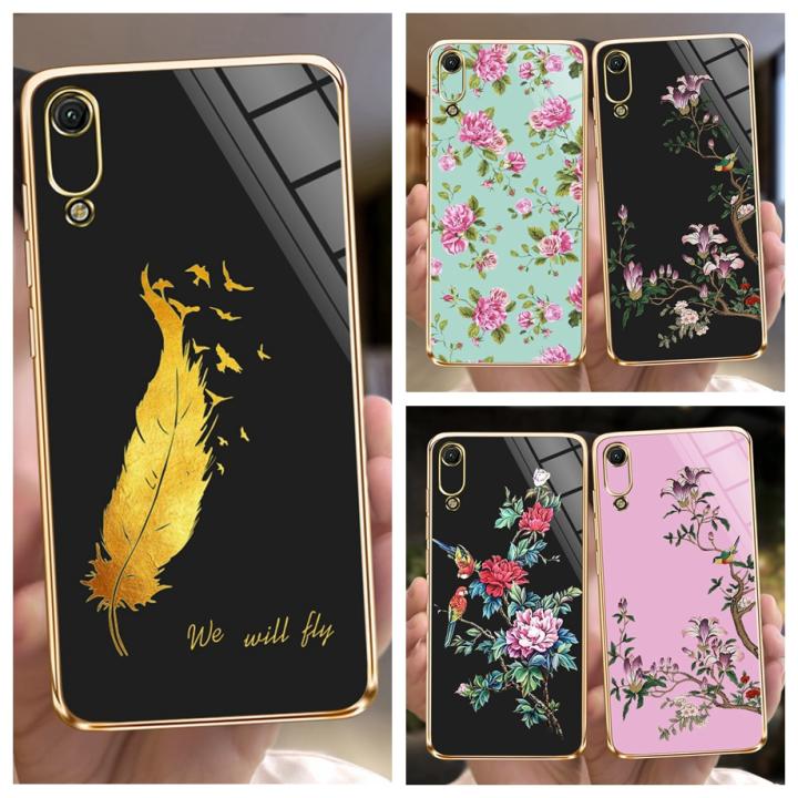 Fundas con marco cuadrado chapado de lujo para Huawei y6 Pro 2019 ...