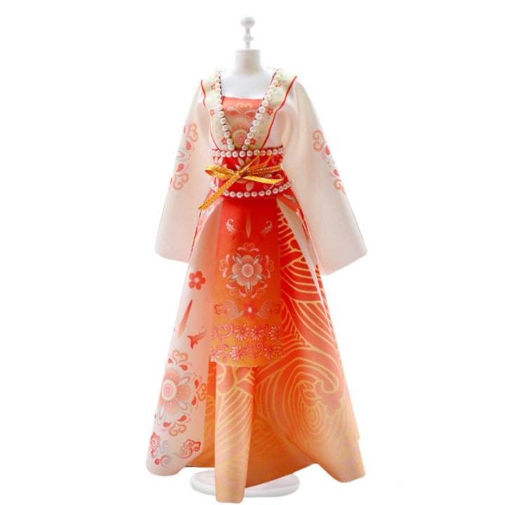 Vestido de ropa Hanfu DIY, juguetes artesanales, falda de muñeca, Kit ...