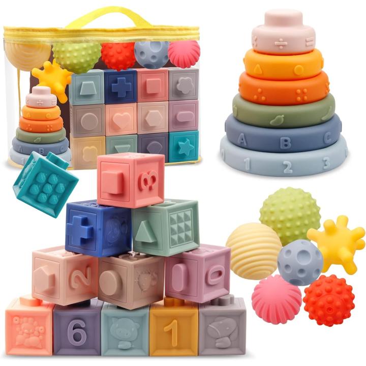 Juegos Montessori para Bebés Juguetes Sensoriales de Construcción Suave ...