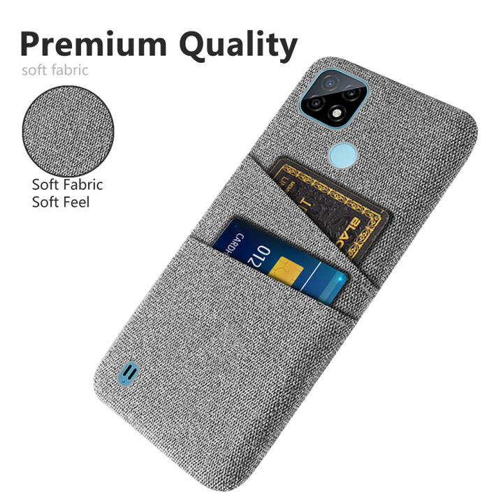Funda Realme C21 para Realme C21, cubierta de lujo de tela de Doble ...