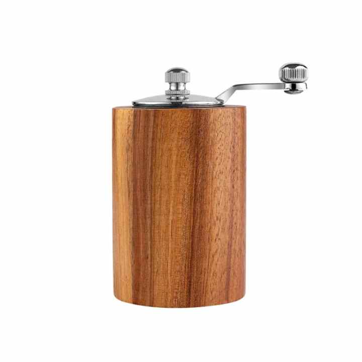 Molinillo de sal y pimienta de madera cilíndrico, molino de especias de ...