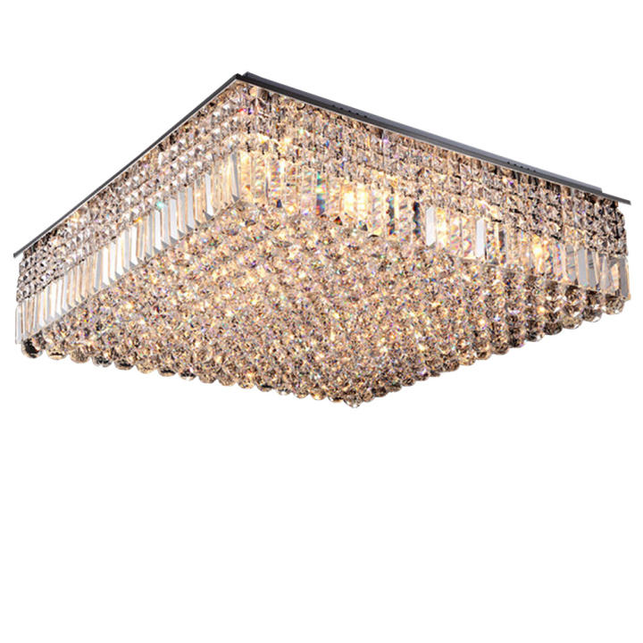 Lámpara de araña de cristal, bombilla LED de bajo consumo, rectangular ...