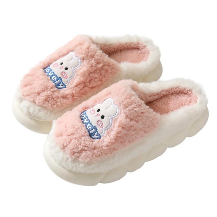 Pantuflas de interior con dibujos animados, suela gruesa, suave, otoño ...
