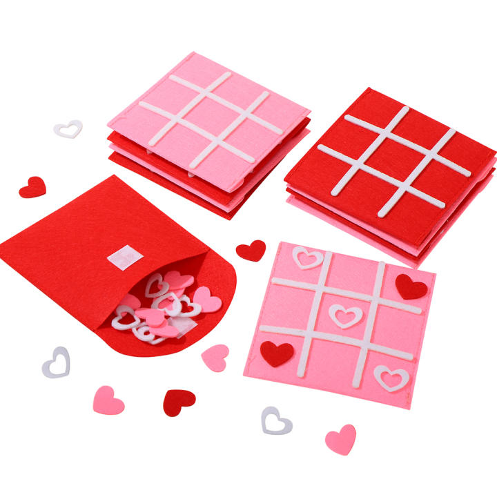 Mini juego de mesa de fieltro Tic Tac Toe para niños, bolsa de regalo ...