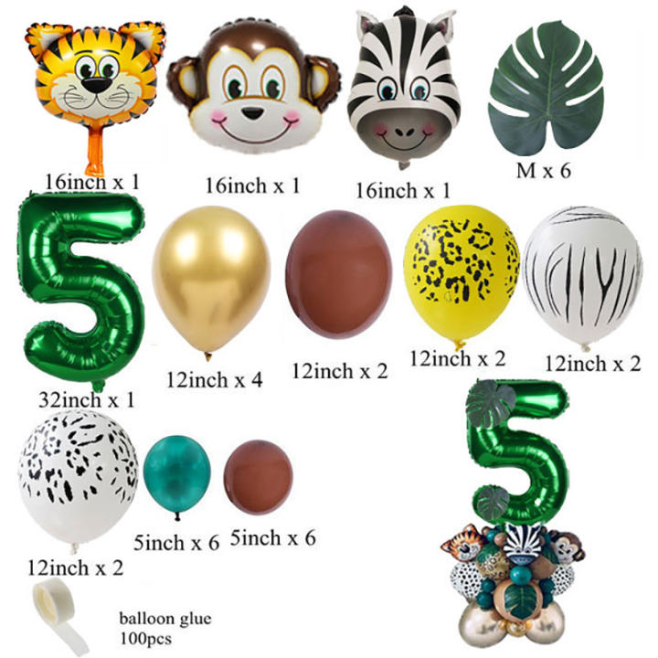 Globos de Animales Digitales de Jungle para Niños JLBB Decoraciones de ...