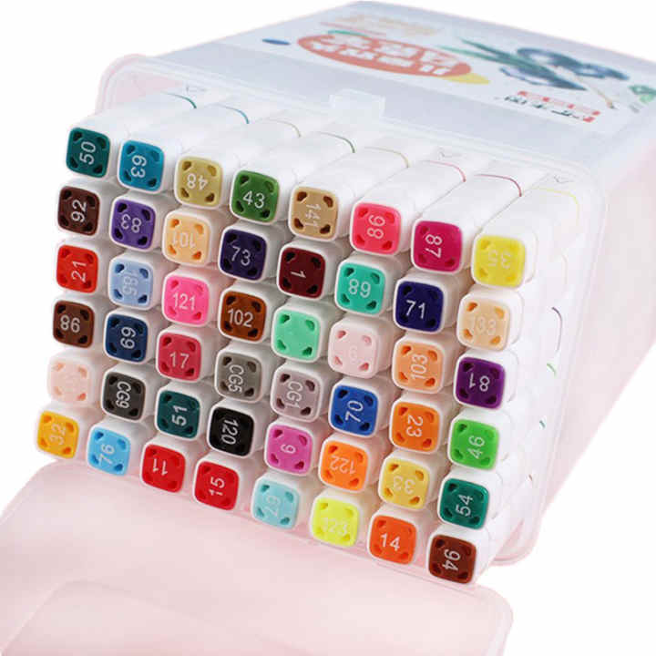 12-48 Colores Rotuladores letras Doble Lado lavable al agua Manga ...