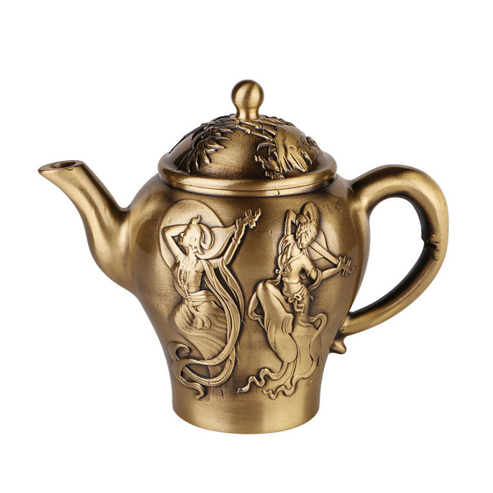 Hervidor de cobre antiguo de colección de bronce antiguo, tetera con ...