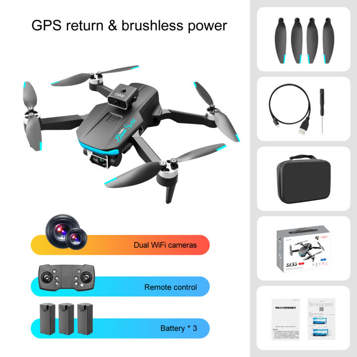 Drones Profesionales Xiaomi S132 Nuevo 2024 HD 8K con Doble Cámara GPS ...