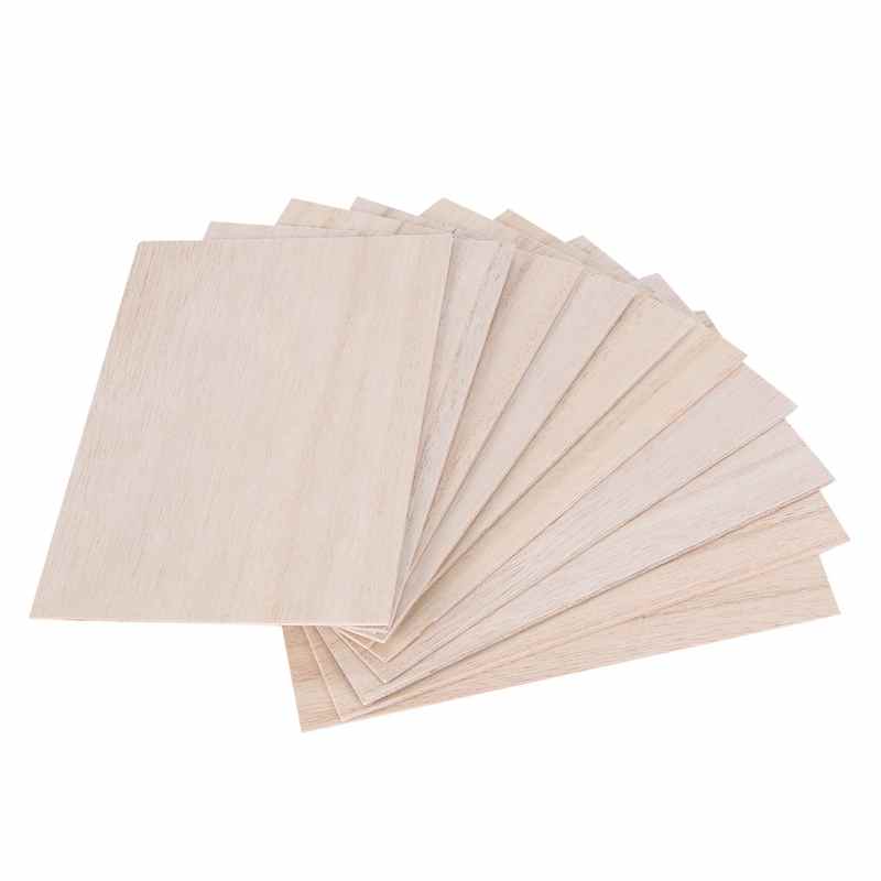 Láminas de madera de Balsa para manualidades, 10 piezas, placa de ...