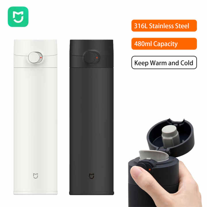 Mijia-taza de agua aislante, termo portátil de acero inoxidable 316L para deporte, Camping y ...