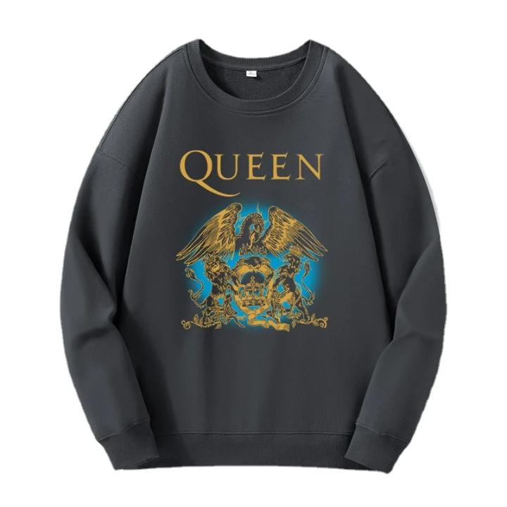 Suéter de algodón puro para hombre y mujer, suéter de banda reina ...