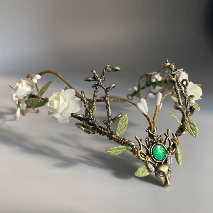 Coronas de hojas de flores de hadas para mujer, Tiara de princesa elfo ...