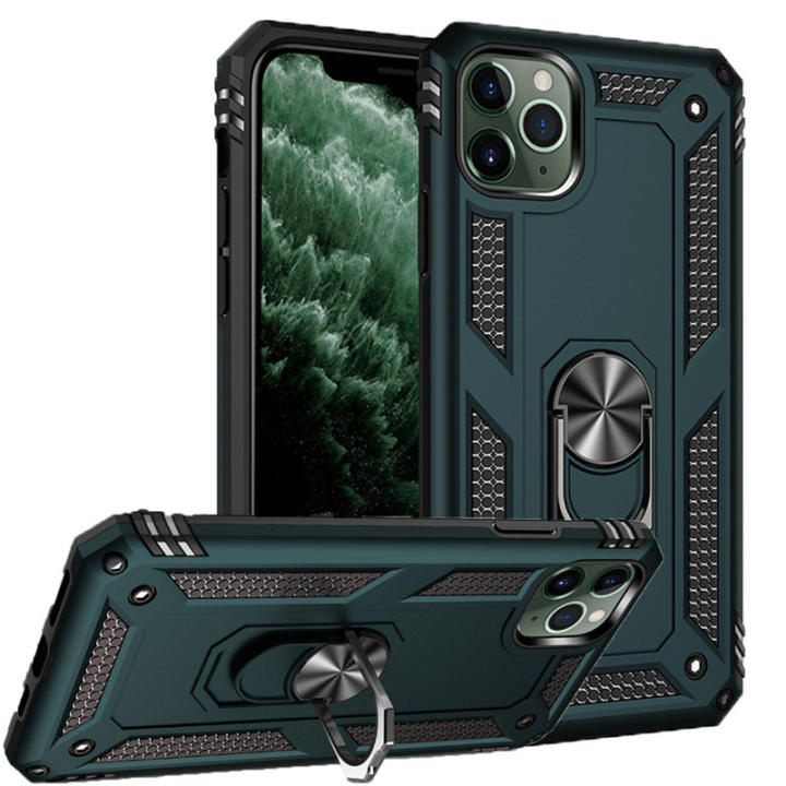 Funda de teléfono con soporte de hebilla de anillo militar para iphone ...