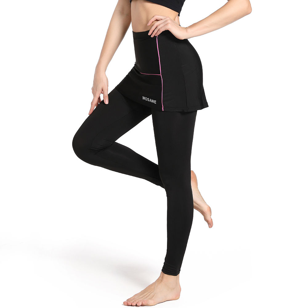WOSAWE-Pantalones largos de bicicleta para mujer, mallas transpirables de secado rápido, con ...