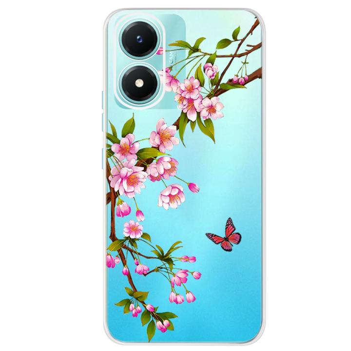 Funda de teléfono transparente con estampado de flores de unicornio para Vivo Y02s 4G, carcasa ...