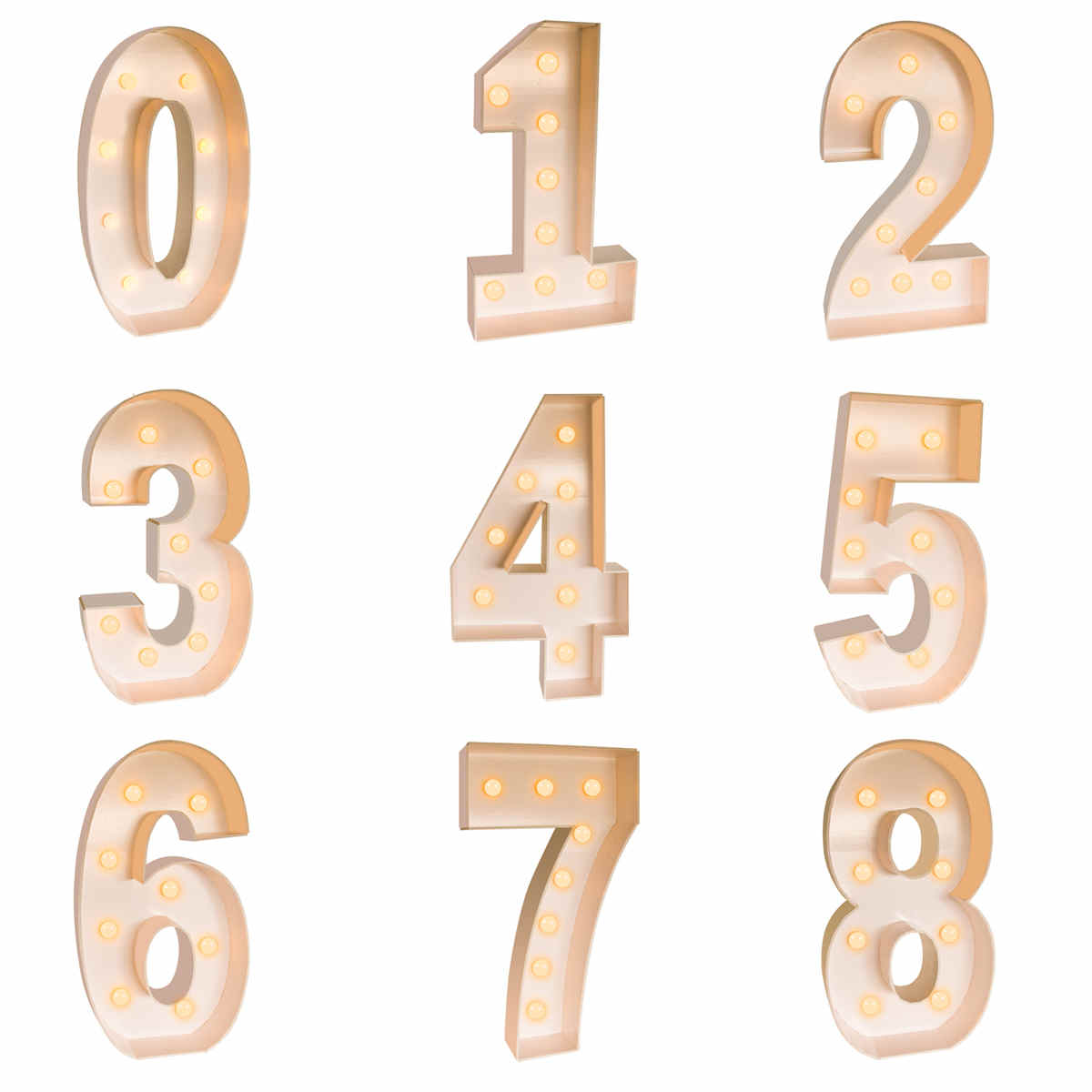 Marco de número de cumpleaños 0-9 de 73CM con bombillas pequeñas ...