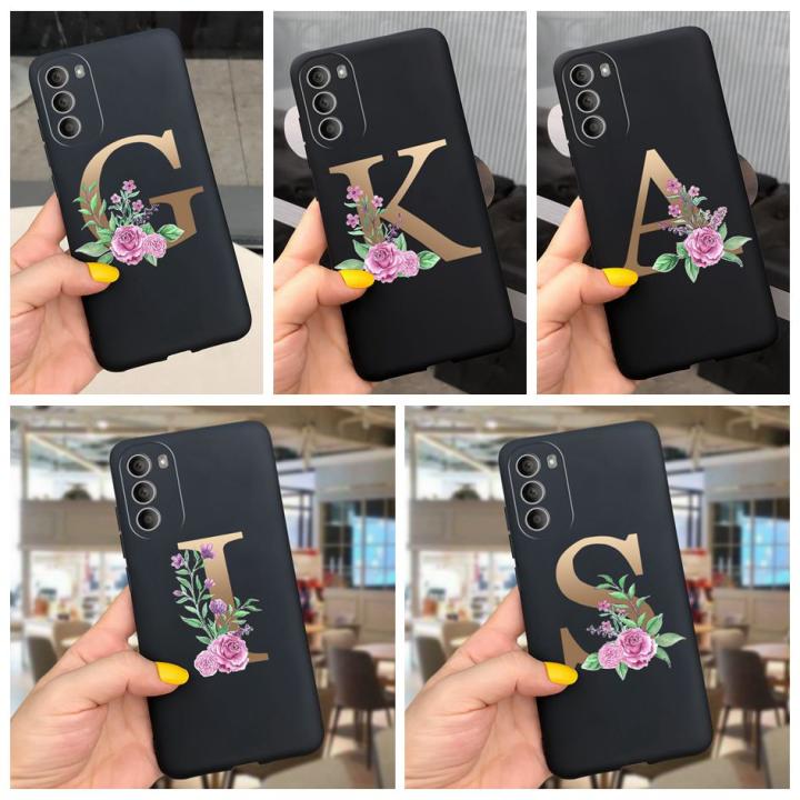 Funda de teléfono con letras doradas de lujo para Motorola Moto G51 5G, Carcasa de silicona ...