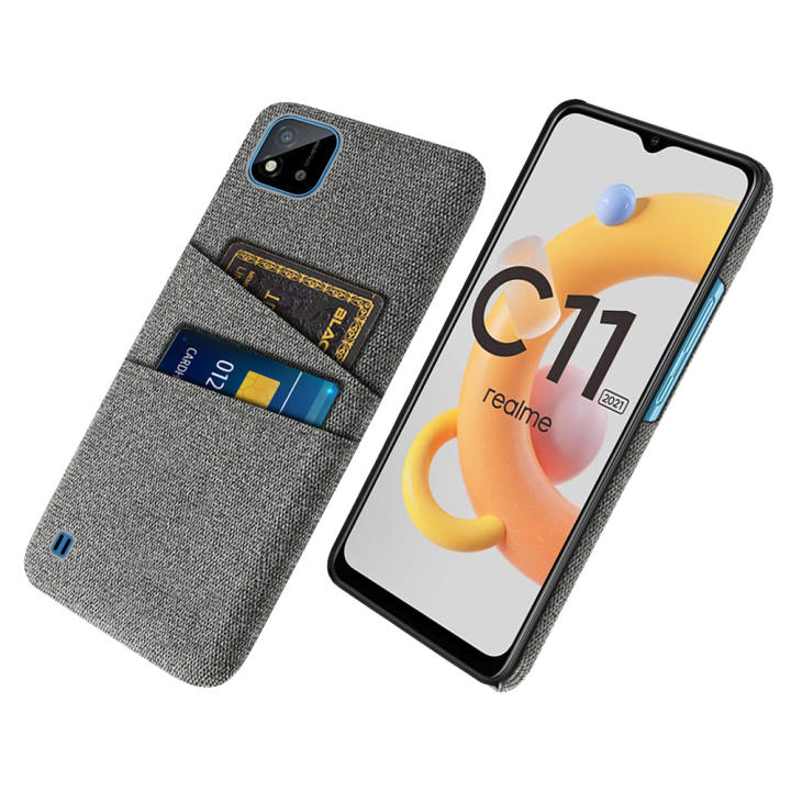 Realme C11 para Realme C11 2021, Funda de tela de lujo con doble tarjeta para Realme C11 2021 ...