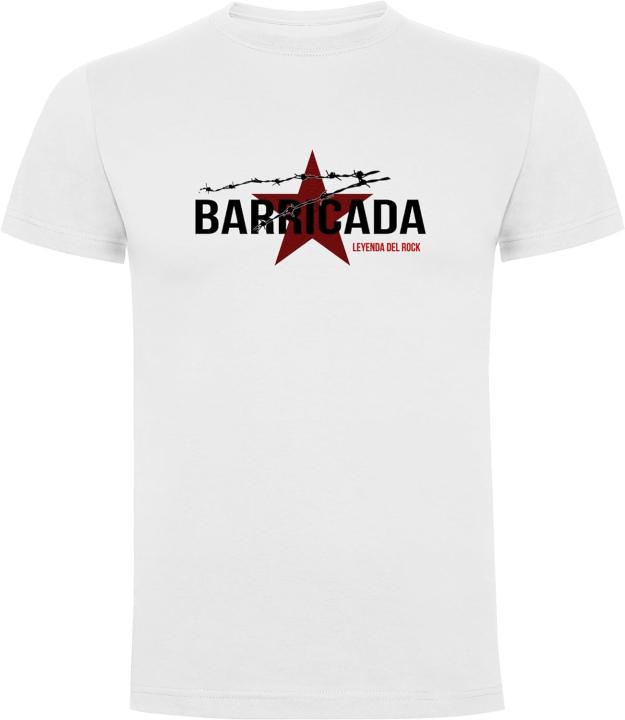Camiseta Barricada Logo Blanca Hombre 100% Algodón | Miravia
