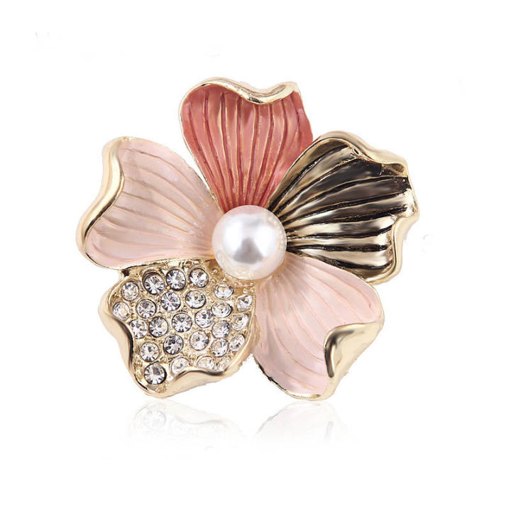 Her Lab-colgante de arte decorativo Vintage, Rosa esmaltada, flor de ...