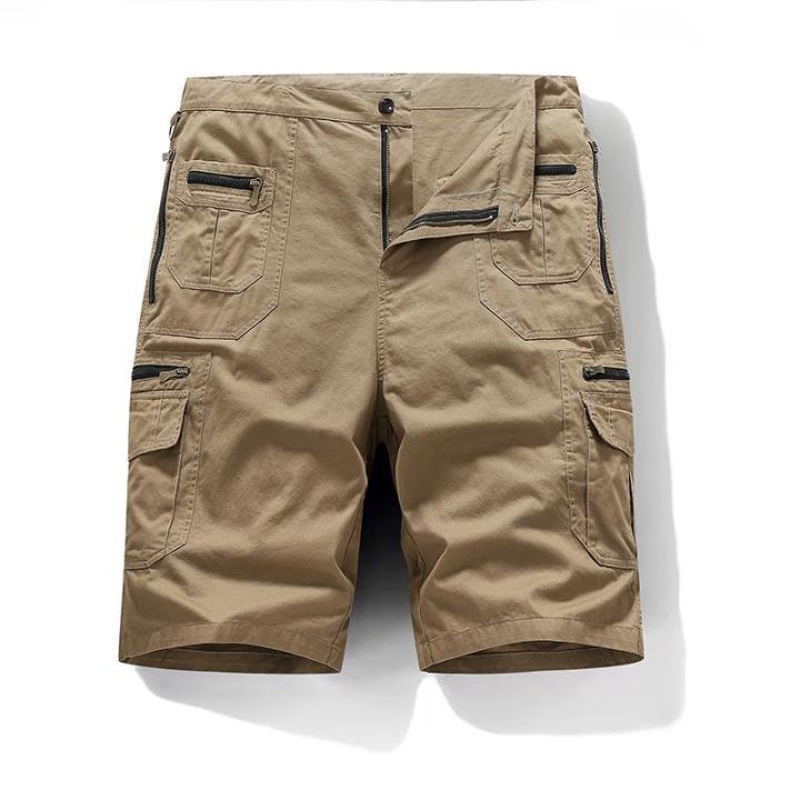 Pantalones cortos de algodón con múltiples bolsillos para hombre ...