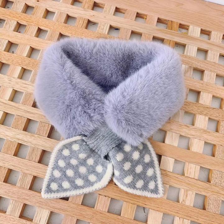 Bufanda cruzada de felpa gruesa, chal cálido, babero, bufanda de moda ...